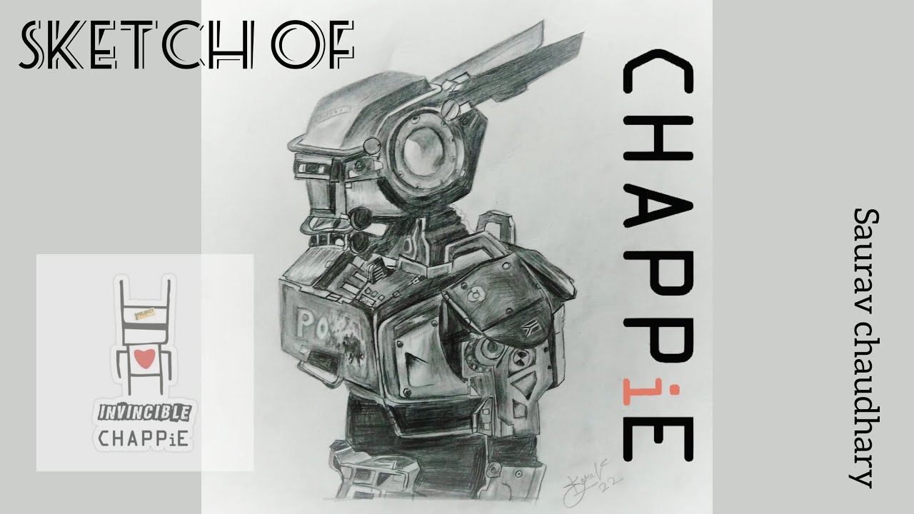 Sketch of chappie robot art by sorav chaudhary. - YouTube