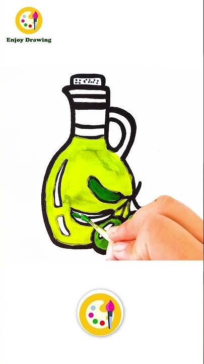 OLIVE OIL Drawing: How to Draw An OLIVE OIL EASY for Kids Step by step ...