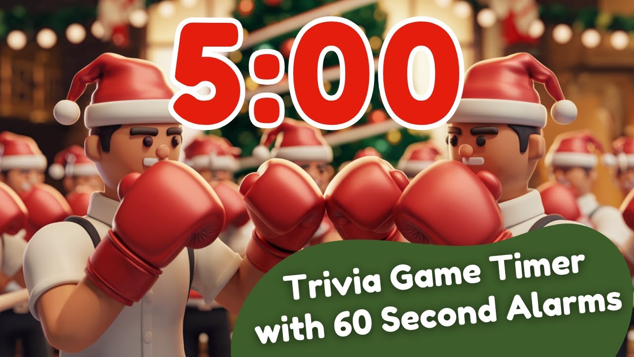 Boxing Day Game Timer for 5 Minutes with Alarms Every 60 Seconds - YouTube