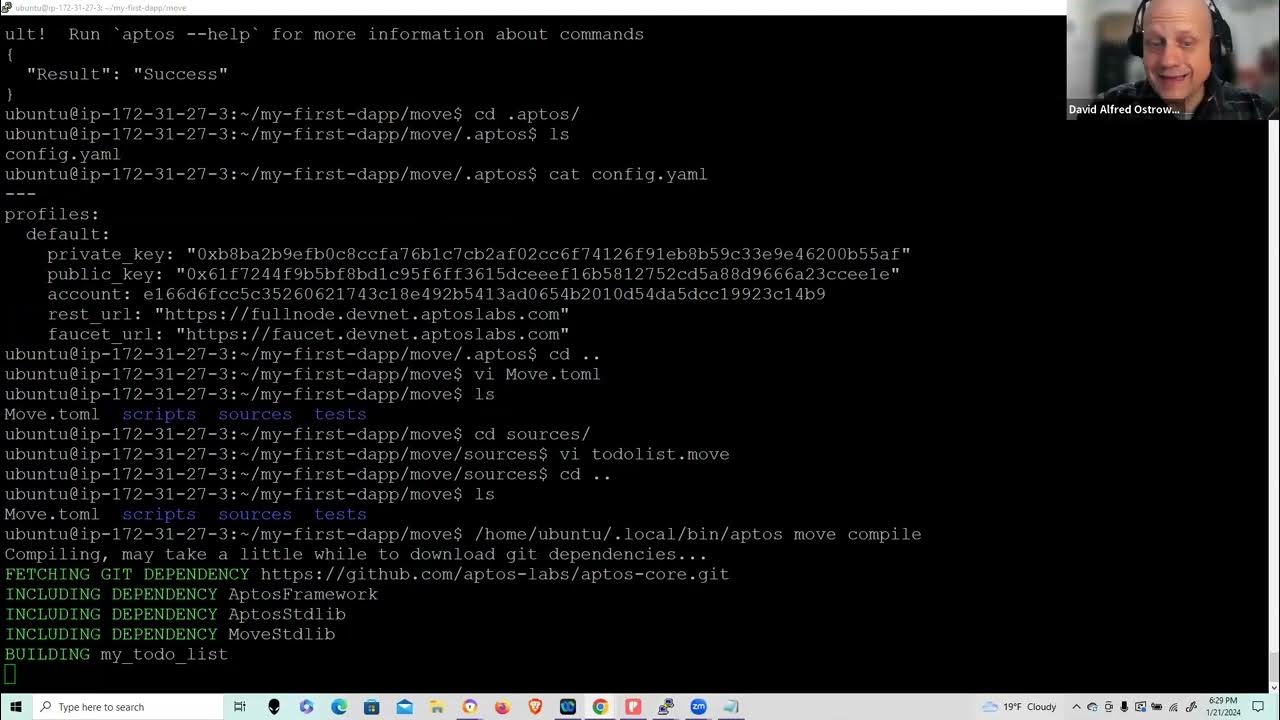Aptos Blockchain, Move Programming, Typescript (React.js) "End to End DAPP" demo on AWS / EC2 ...
