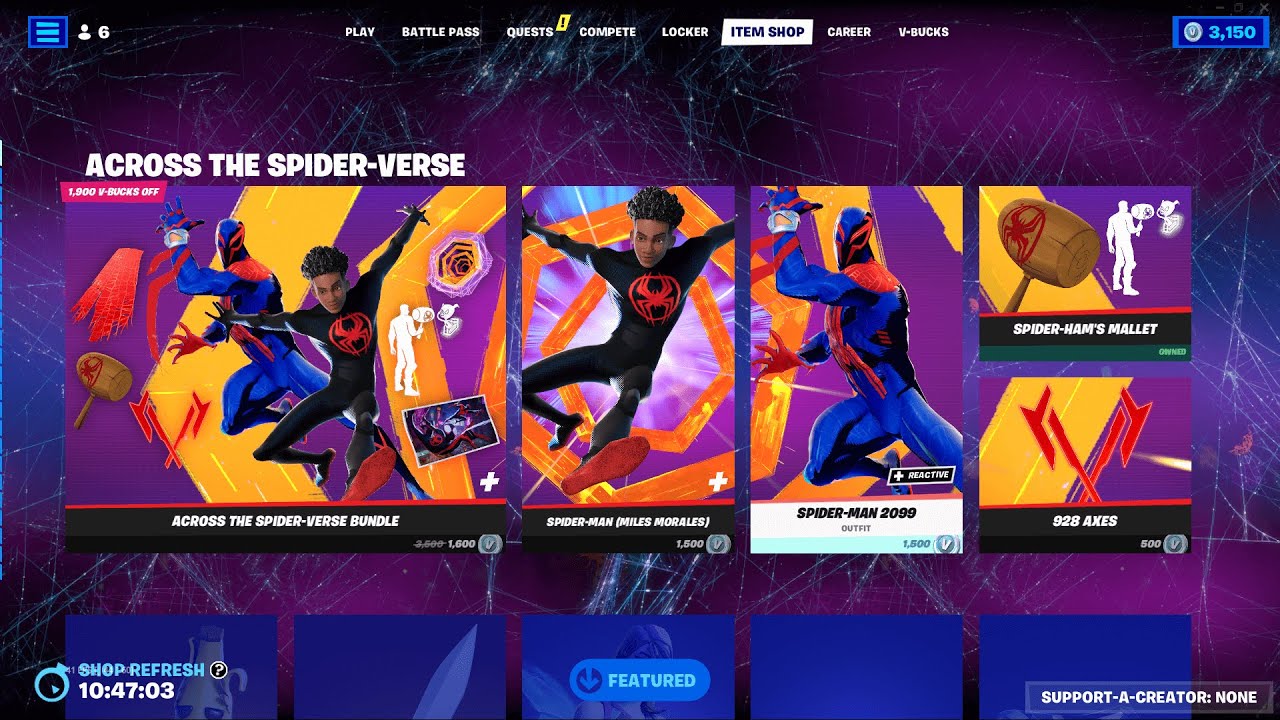 Fortnite X Spider-Verse bundles!Today Item Shop - May 23th, 2023 - YouTube