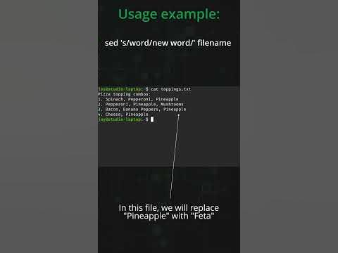 Linux Commands in 60 Seconds - The sed Command - YouTube