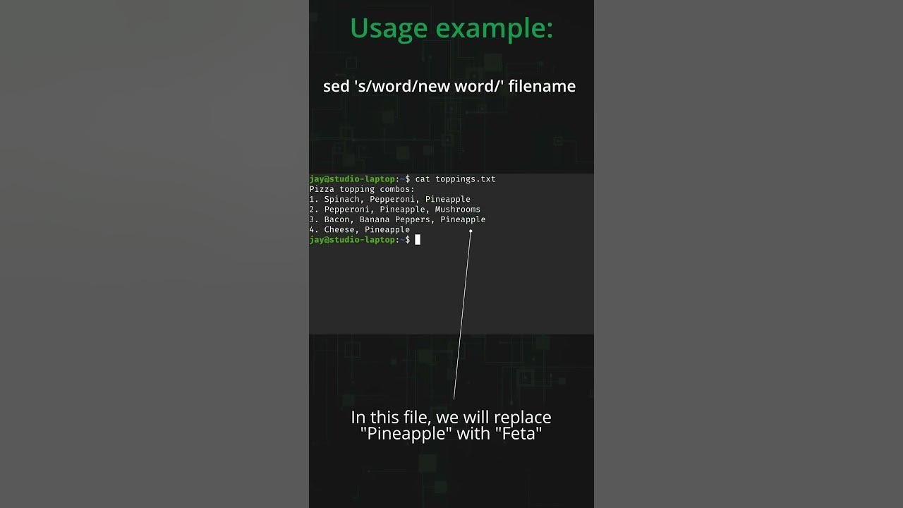 Linux Commands in 60 Seconds - The sed Command - YouTube