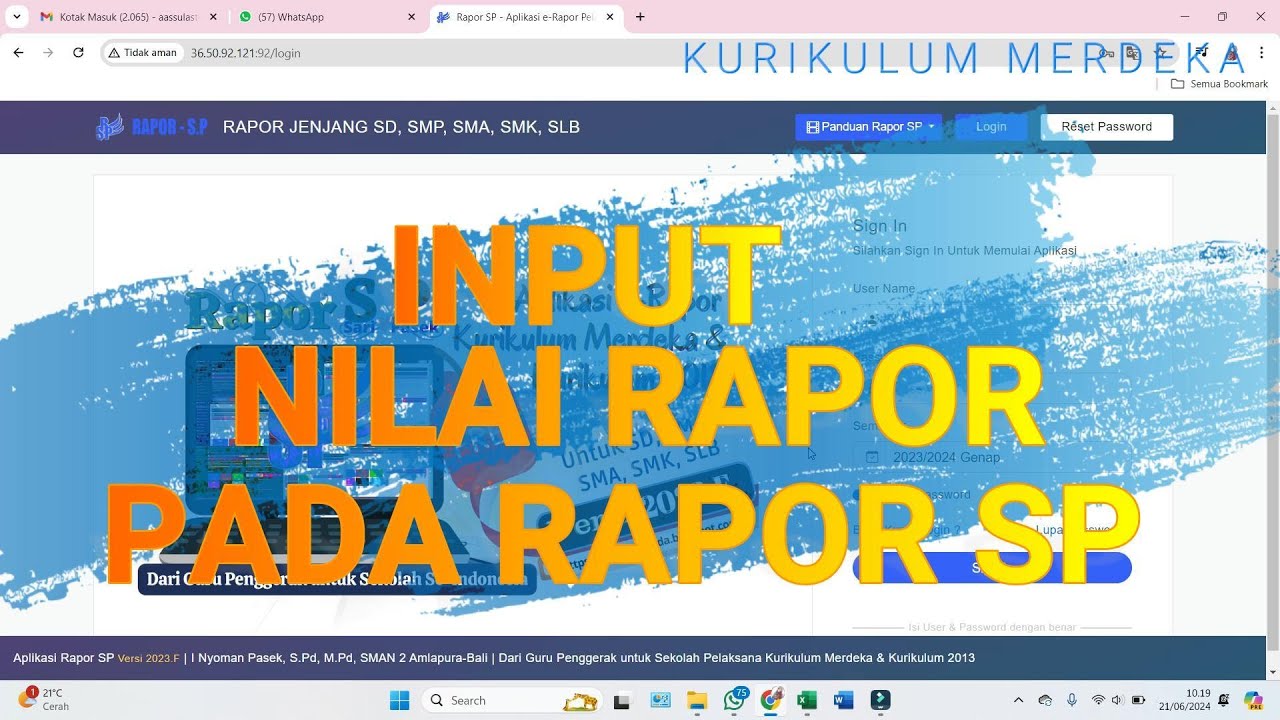 Tutorial Input Nilai Rapor pada Rapor SP | Rapor Kurikulum Merdeka - YouTube
