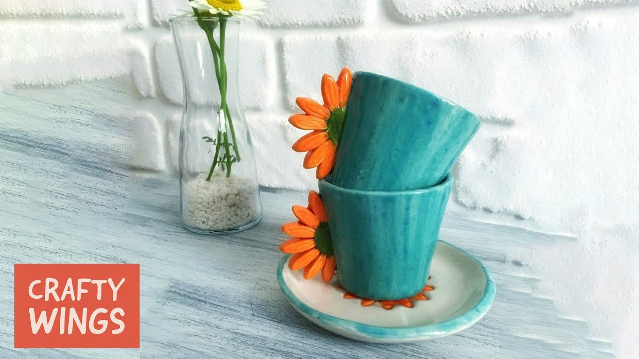 Beautiful Flower Handle Mug | Tutorial | With Ceramic Finish | White ...