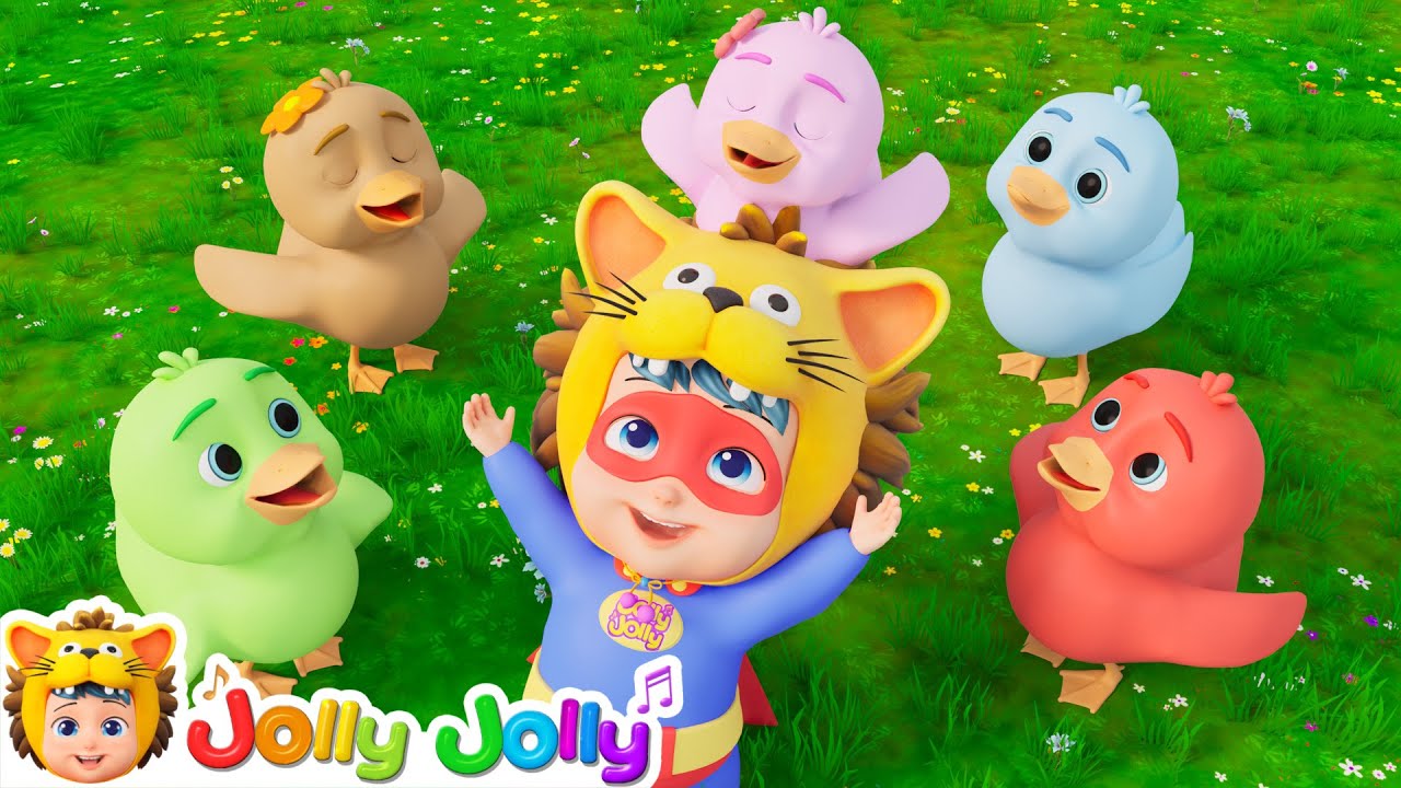 Five Little Color Ducks | Learn Color with Ducklings | Jolly Jolly ...