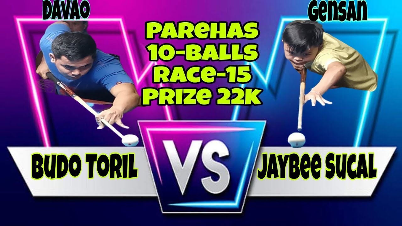 Jaybee Sucal Vs Budo Toril | Parehas 10Balls Race-15 22k | October 5 ...