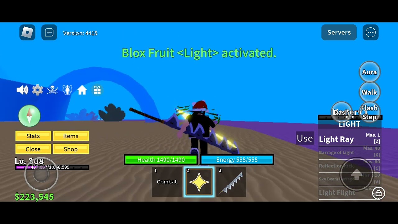 eating a light fruit in blox fruits (its op in 1st sea) - YouTube