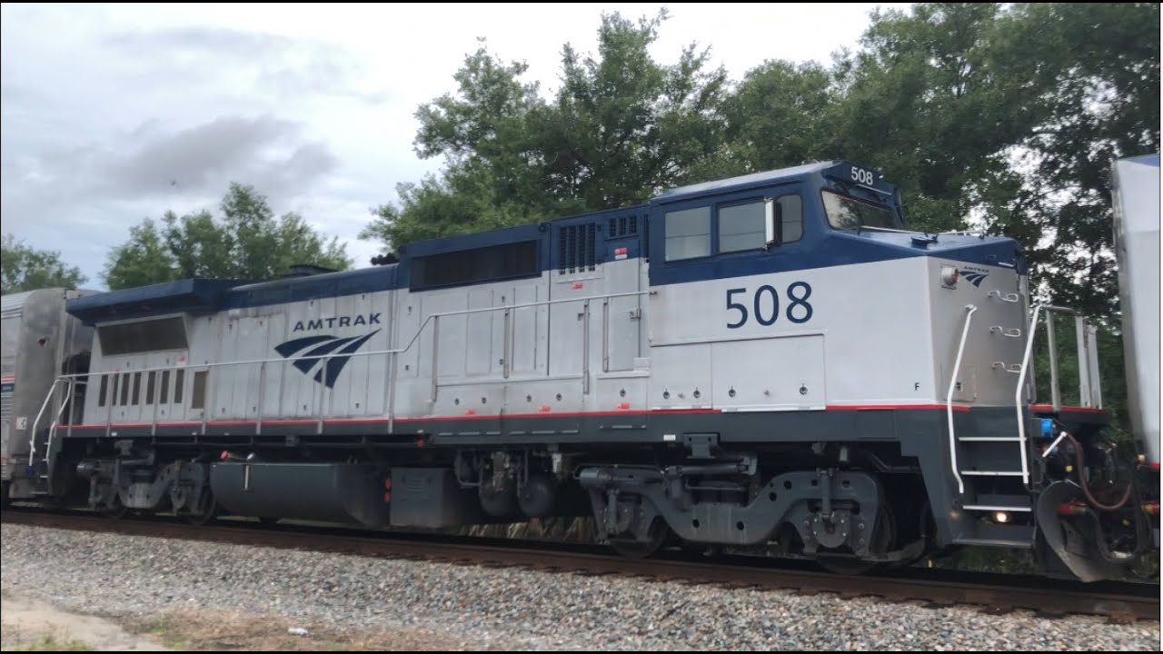 Amtrak Dash 8 #508 trails on the Auto Train 8/1/19 - YouTube