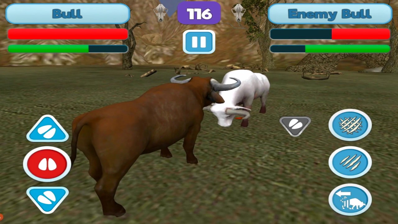 🐮Bull vs Bull Game׃ Knock Down Game - YouTube