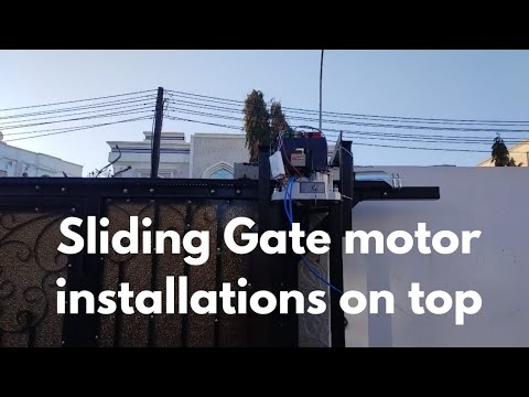 how to install sliding gate motor gate motor installation on top - YouTube