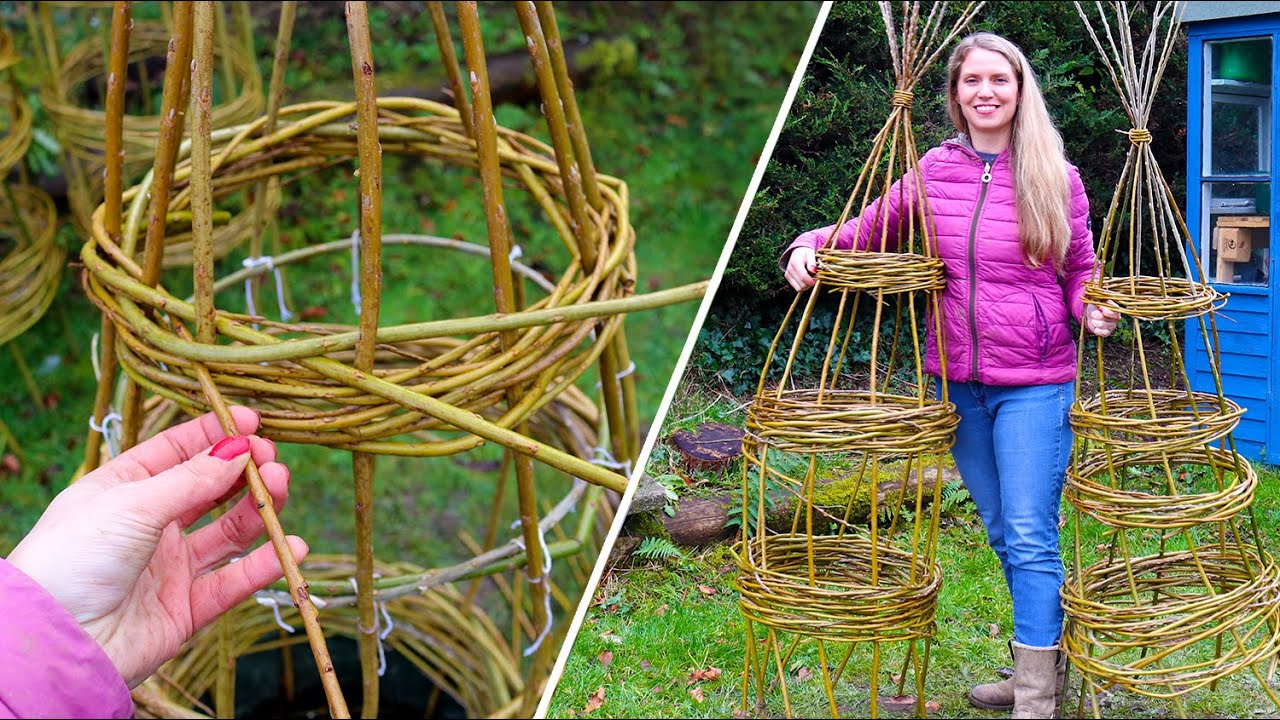 How to Make a DIY Garden Obelisk (Natural Plant Supports) - YouTube