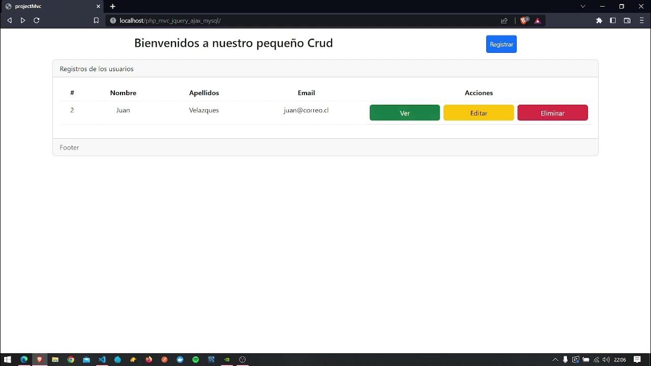 Crud simple php-mvc-jquery-ajax-mysql-pdo - YouTube