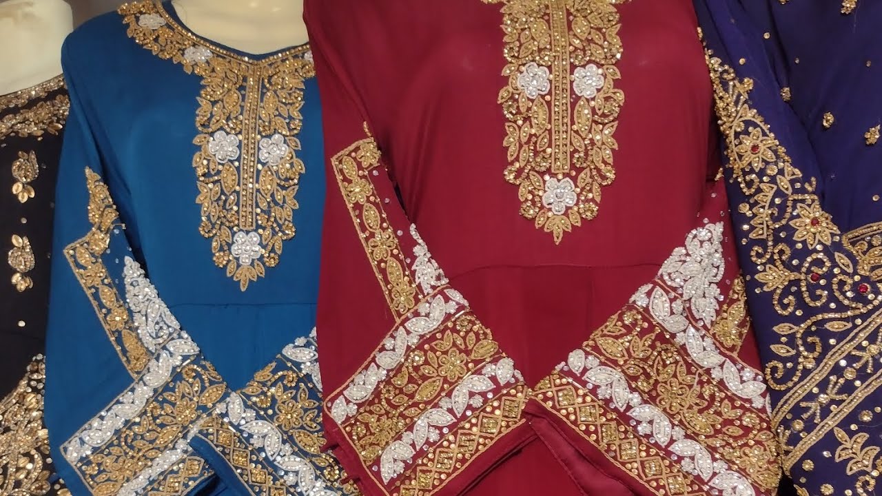 full hand made crystal embroidery ladies suite - YouTube