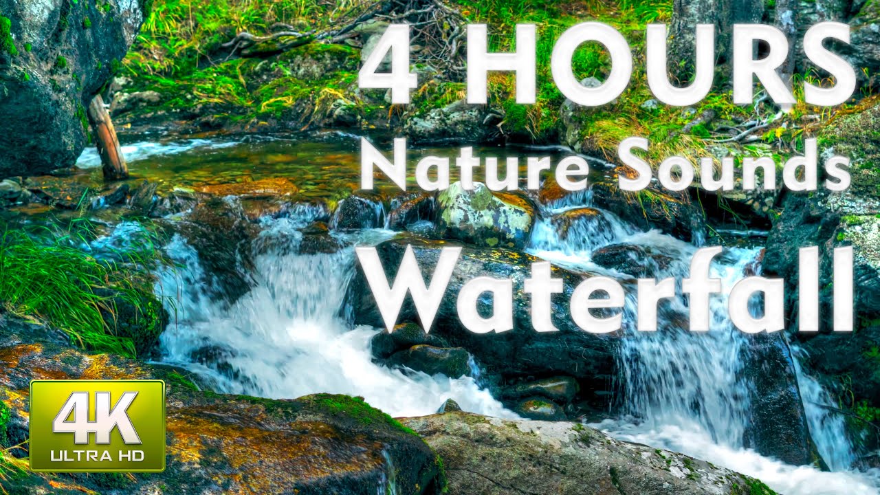 4K Relaxing Waterfall Sounds - 4 Hours Nature Sounds meditation - YouTube