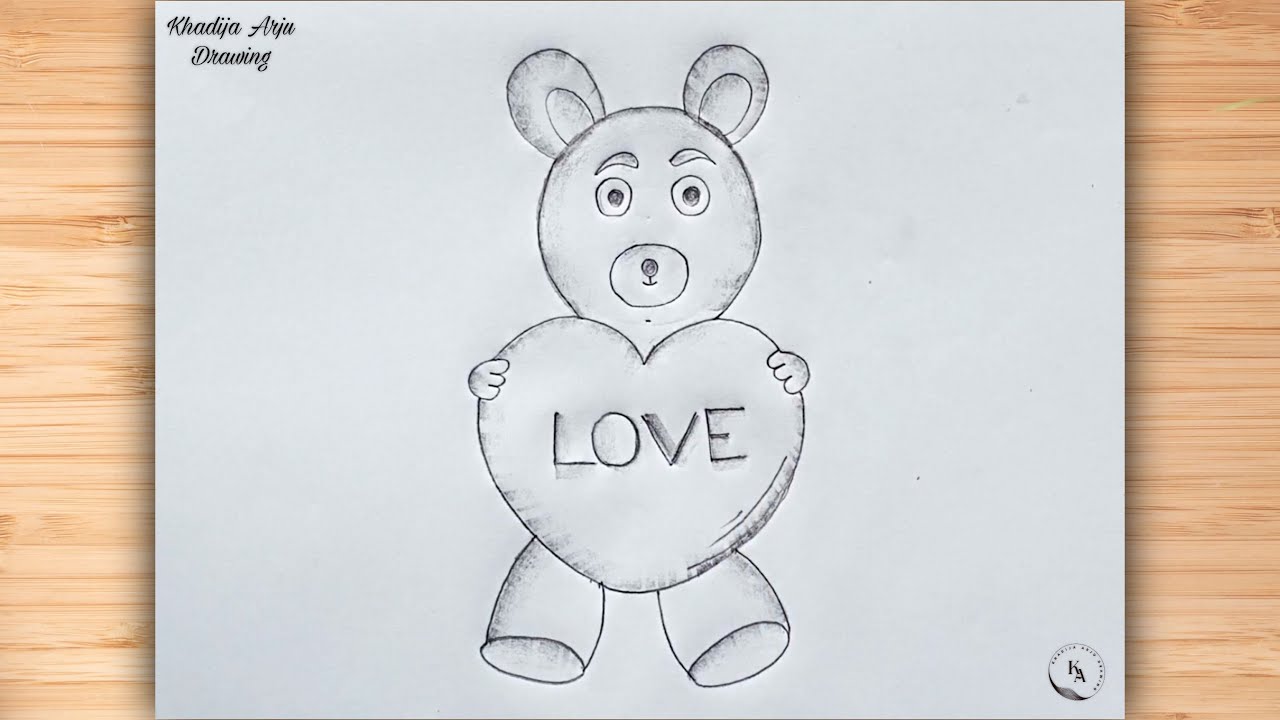 How to draw a teddy step by step || Easy teddy drawing for kids ...