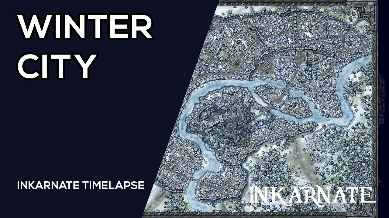 Winter City | Inkarnate Timelapse - YouTube