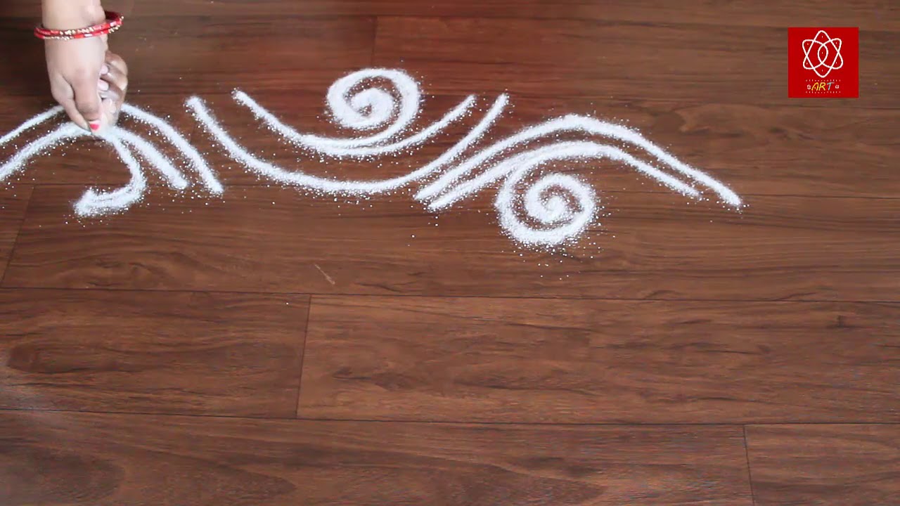 Small and Easy Daily Border Rangoli Design for Beginners | Easy Border ...