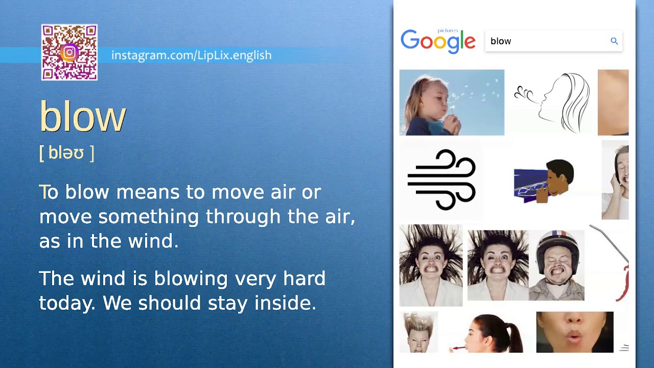 Blow : B1 level english vocabulary lesson, www.LipLix.com - YouTube
