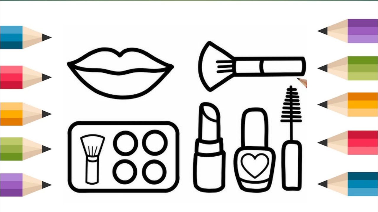 Step by Step Makeup Kit 💄💄💄💍Drawing and Coloring for Kids | Easy & Fun ...
