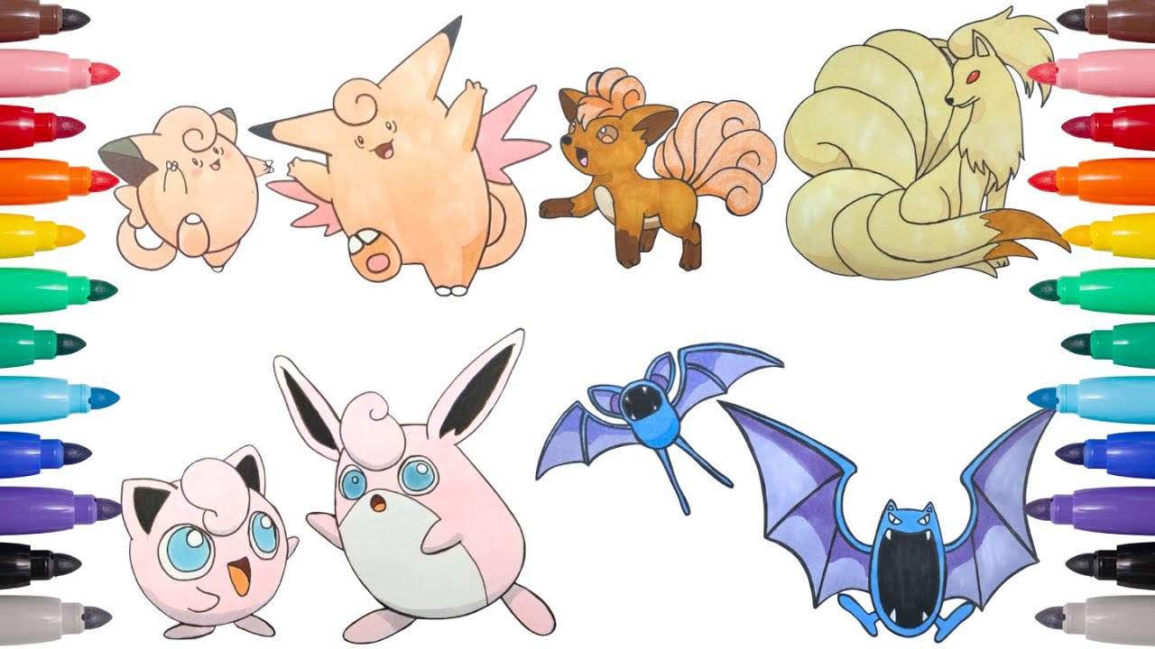 Pokemon Coloring pages - Pokedex #35-42 - YouTube