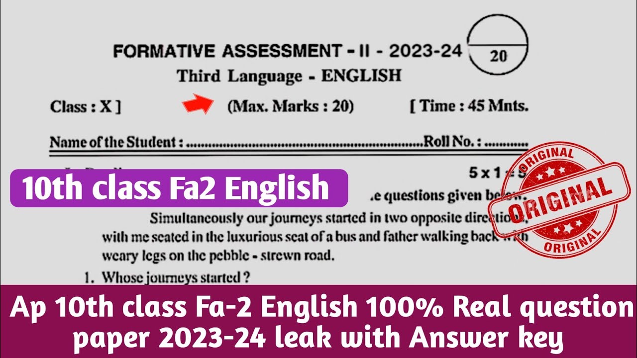 Ap 10th Class English Fa2 real Question Paper 2023 24 10th Class Fa2 ap-10th-class-english-fa2-real-question-paper-2023-24-10th-class-fa2