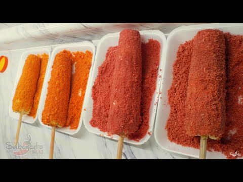 Elotes de Takis Fuego y Tostitos Flamin Hot - "El Saborcito Rojo" - YouTube