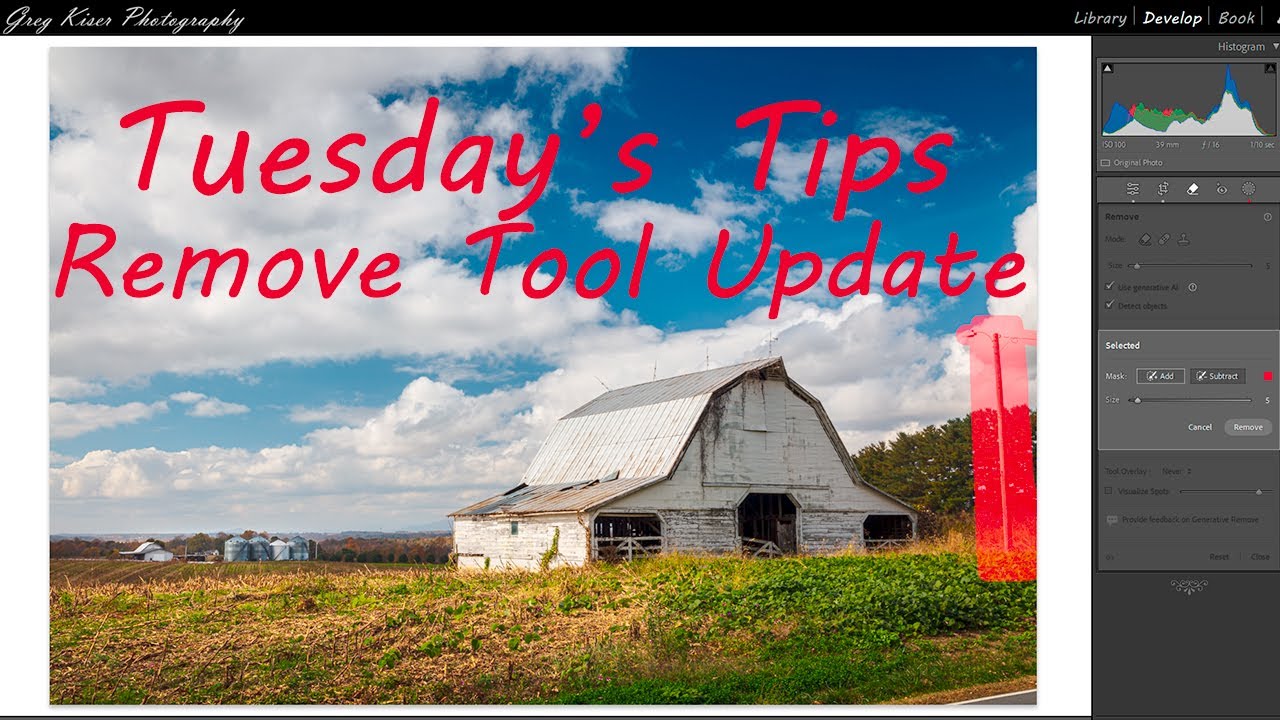 Tuesday's Tips: The Remove Tool Update in Lightroom - YouTube