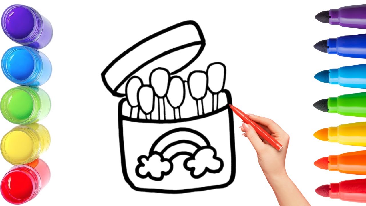How To Draw cute rainbow pot Drawing, Painting & Coloring For Kids and ...