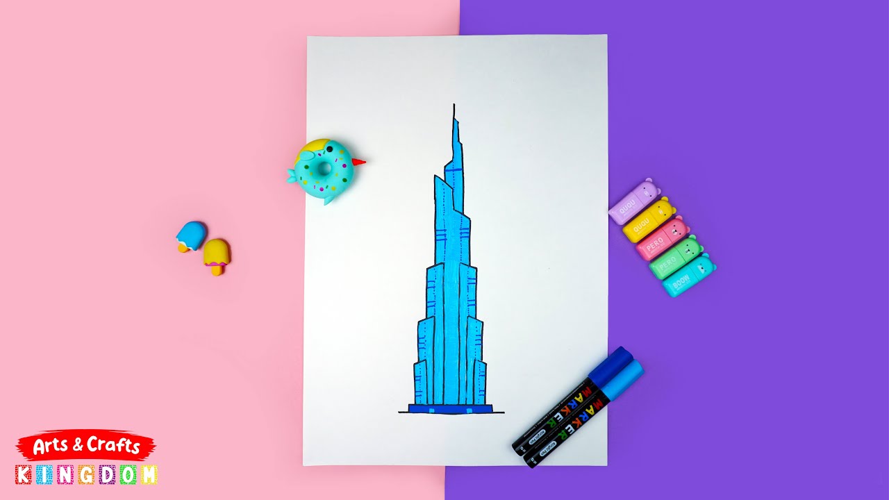Let's Draw Burj Khalifa | How To Draw The Tallest Building in the World ...