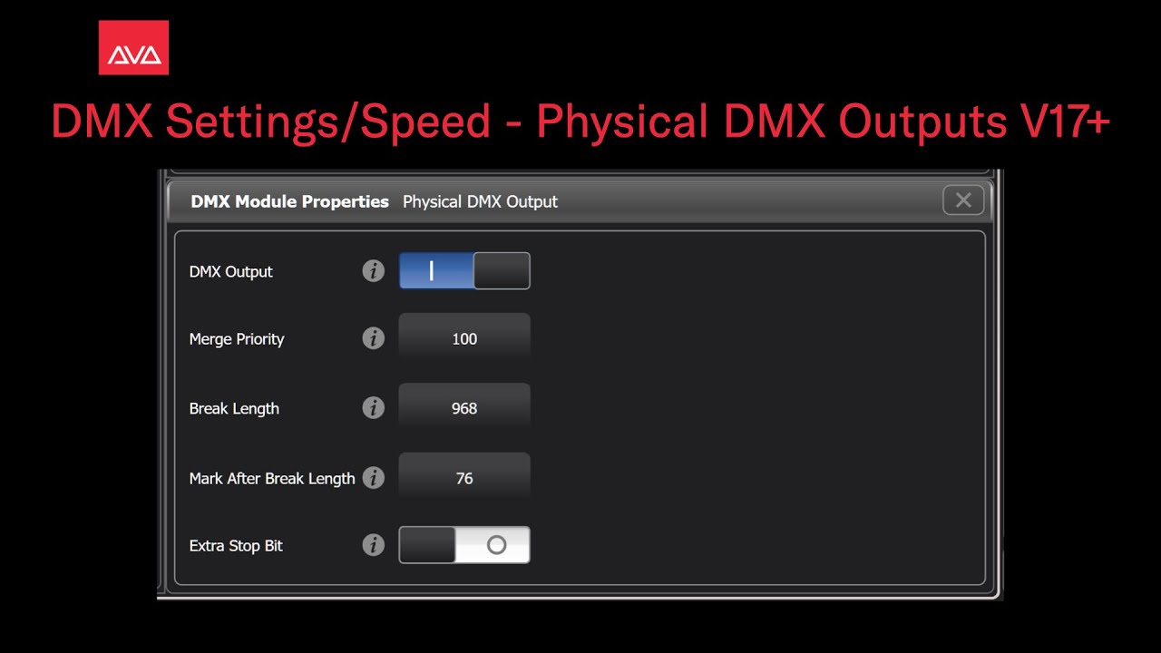 DMX Settings Speed Physical DMX Outputs V17+ - YouTube