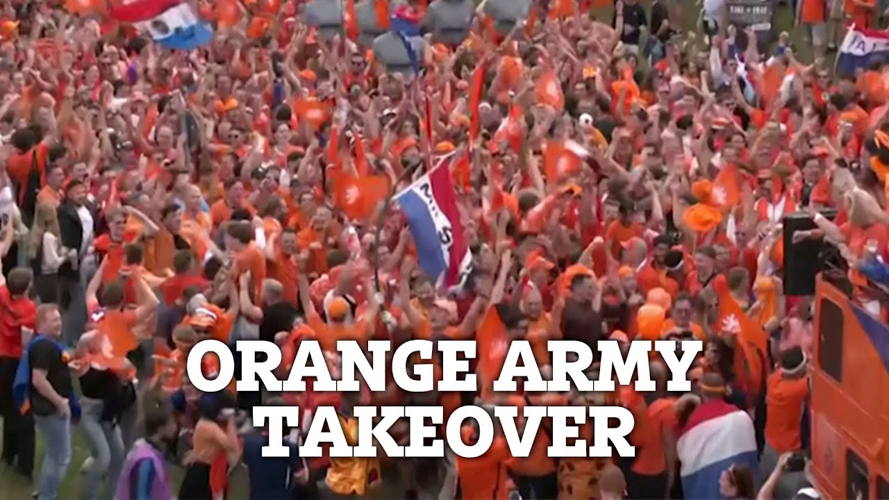 Netherlands fans turn Munich orange in WILD scenes ahead of Euros last ...