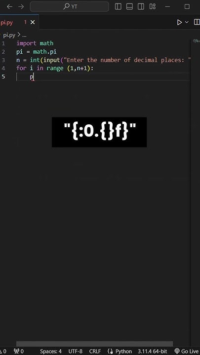 How To Find The Value Of Pi Up To N Decimal Places In Python Coding Forloop Python Pi