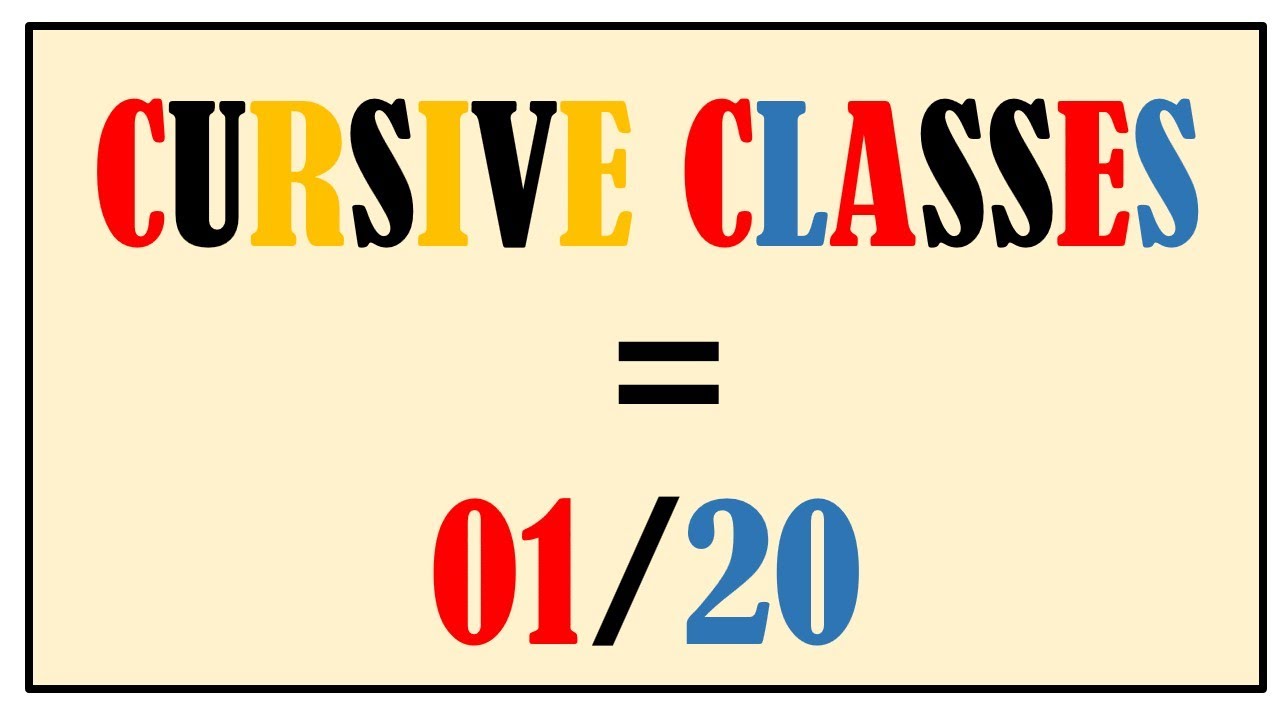 01/20 Cursive Classes , Warm up pre-cursive writing exercise by AjaySir ...