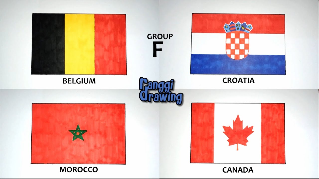How to Draw Group F Country Flags - FIFA World Cup Qatar 2022 - YouTube