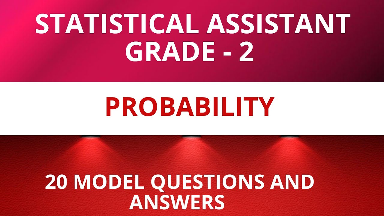Statistical Assistant Model Question and Answers Part-3 | Probability ...