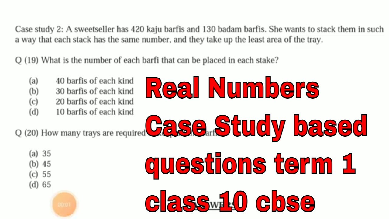 Real Numbers Case Study based questions term 1 class 10 cbse - YouTube