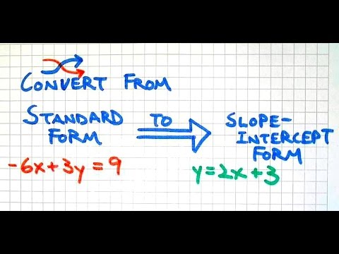 Convert From Standard Form to Slope-Intercept Form - YouTube