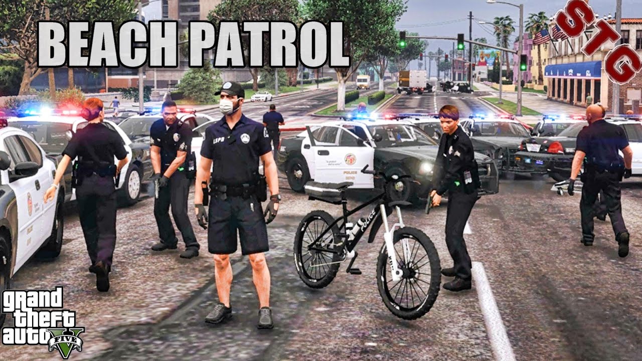 PLAY GTA 5 AS A COP - BEACH PATROL( GTA 5 ROLEPLAY MODS) 4K - YouTube