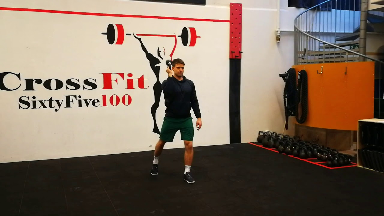Wide tandem stance KB press - YouTube