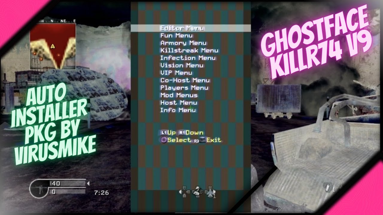 COD 4 Offline Og Menu GHOSTfaceKILLr74 V9 Auto Install PKG By VirusMike🟣[ Offline Use Only]🟣 ...