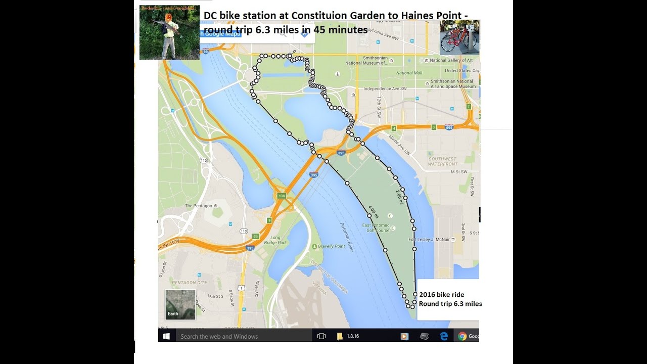 DC bike ride from Constitution garden to Haines Point park and golf ...