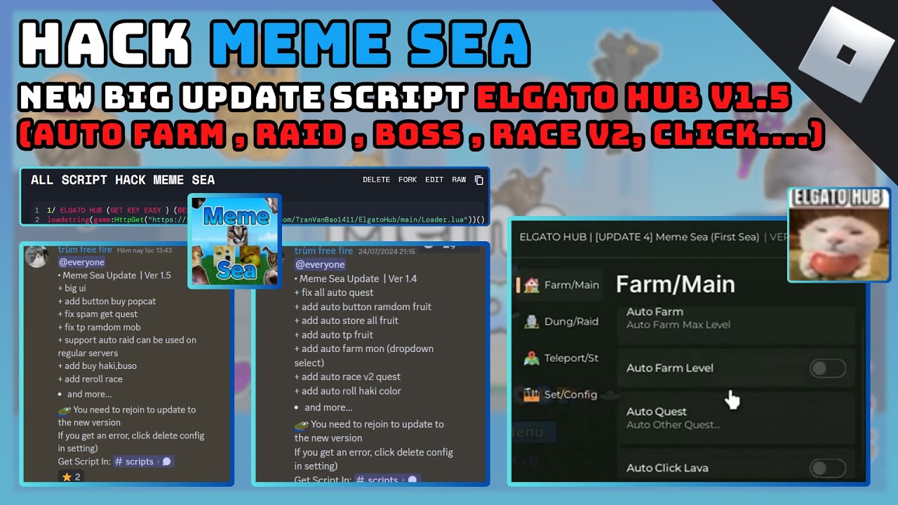 HACK [UPDATE 4] MEME SEA - NEW BIG UPDATE ELGATO HUB V1.5 (AUTO LV ...