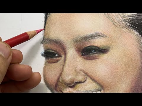 Live Colored Pencil Drawing! How to Draw, Layer, Blend Realistic Skin ...