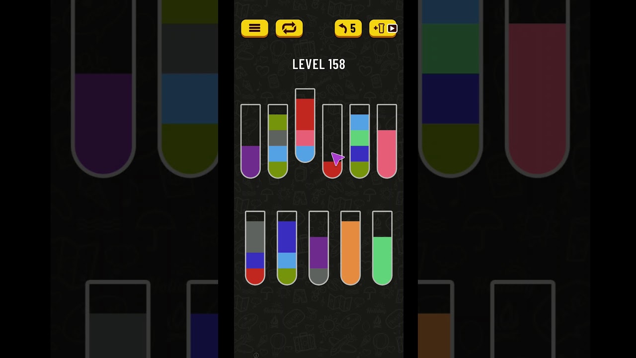 Water Sort Puzzle Level 158 Solved - YouTube