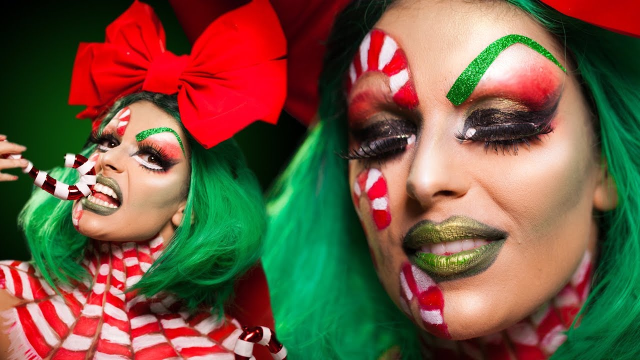 Candy Cane - makeup tutorial - YouTube