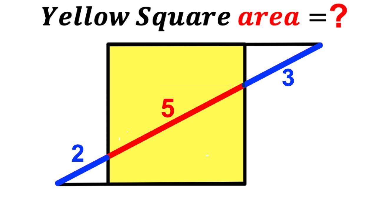 Can you find area of the Yellow shaded Square? | (Triangle) | #math # ...