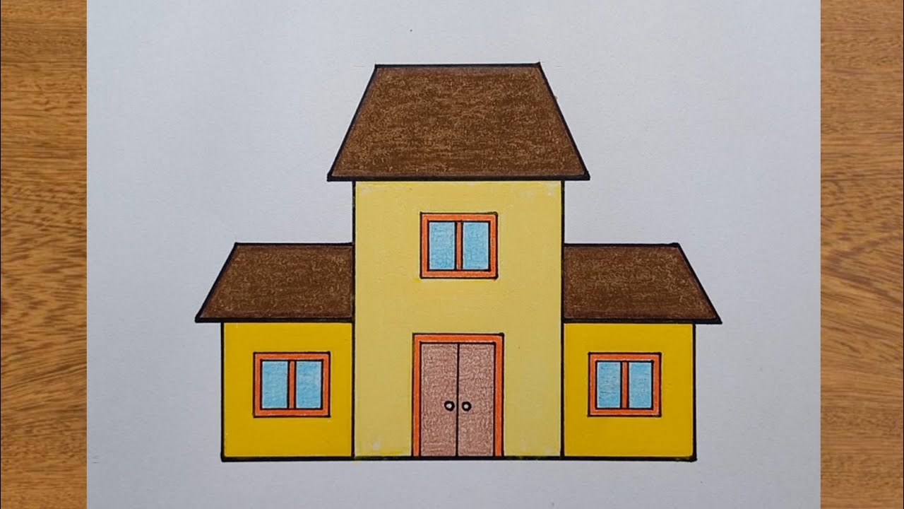 How to draw an easy house | Drawing House For Beginners - YouTube