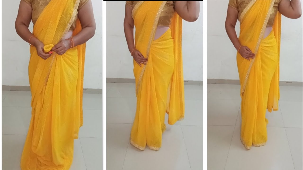 Parfect saree draping tutorial/Basic saree drape step by step for ...