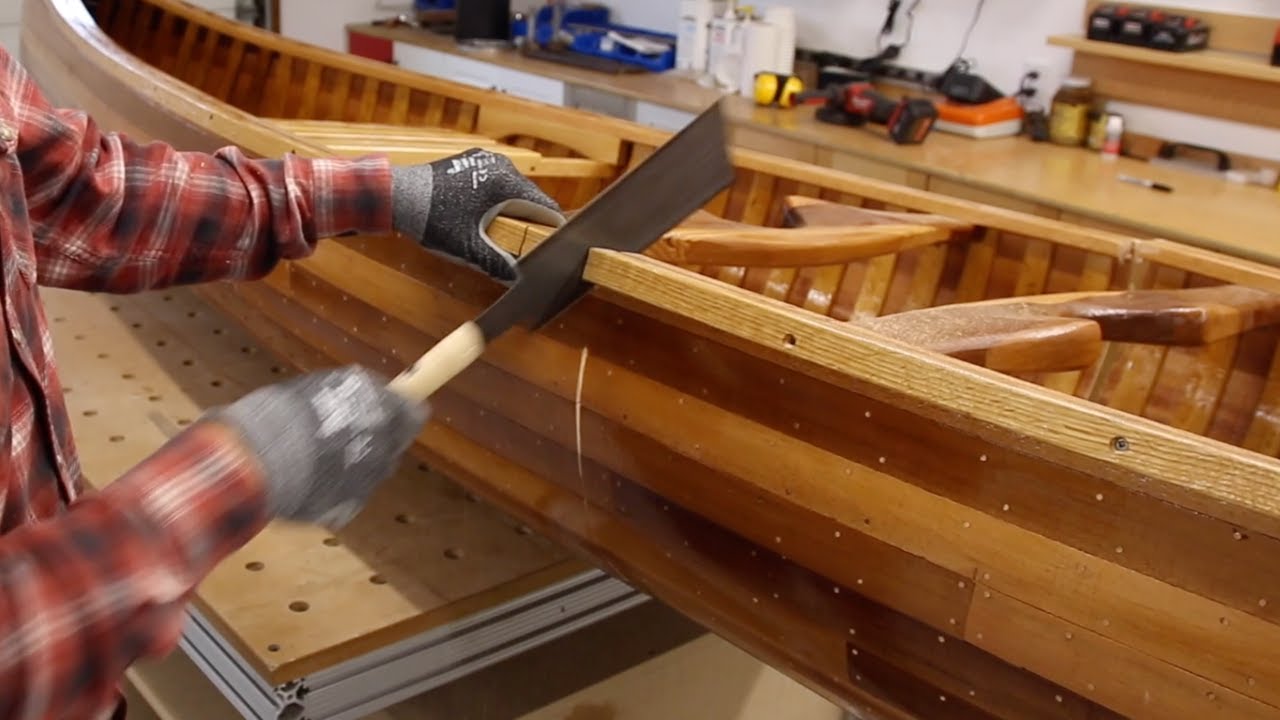 I cut a brand new canoe in half! - YouTube